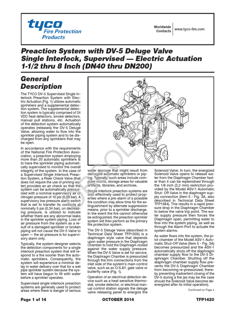 DV-5 Deluge Valve Preaction System Guide | PDF | Fire Sprinkler System ...