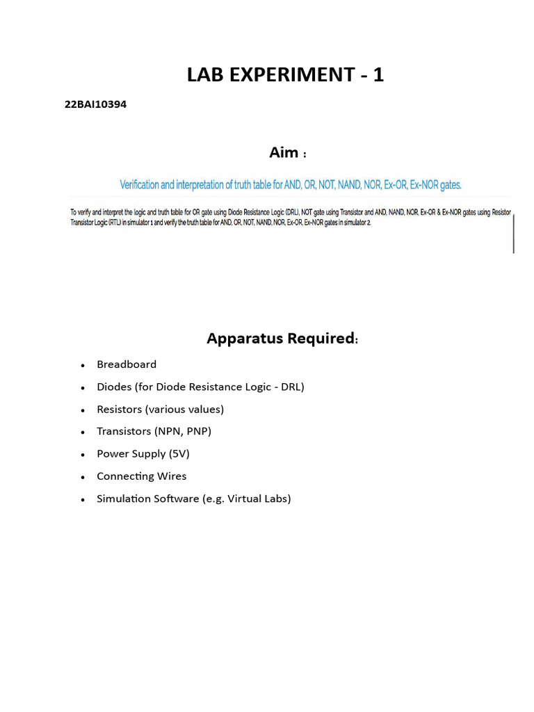 Logic Gates and Flip-Flops Experiment | PDF | Logic Gate | Electrical ...