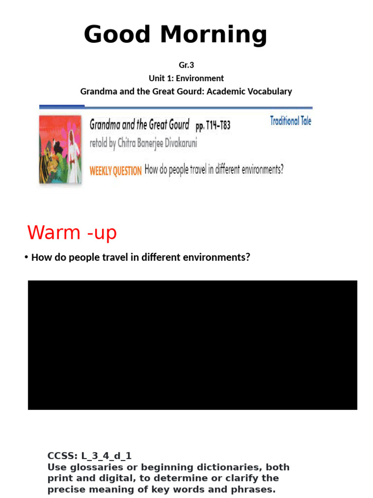 Vocabulary for "Grandma and the Great Gourd" | PDF