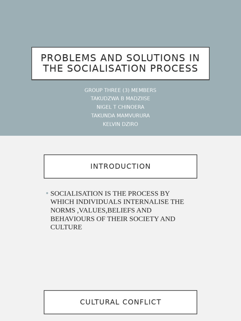 Problems and Solutions in The Socialisation Process | PDF