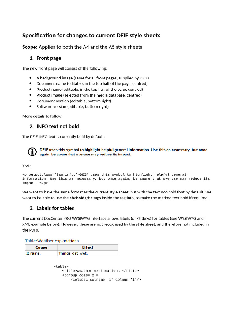 Specification For Changes To Style Sheet | PDF | Arial | Typefaces