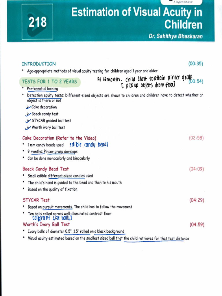 Visual Acuity in Children | PDF