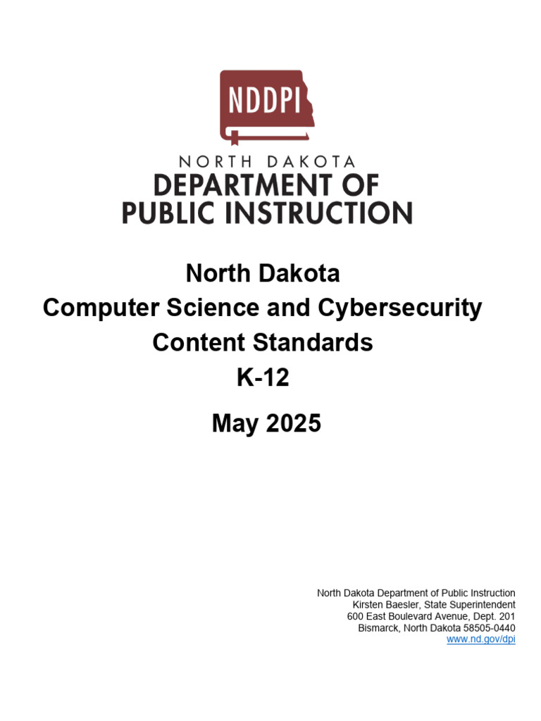 ND K-12 Computer Science Standards 2025 | PDF | Artificial Intelligence ...