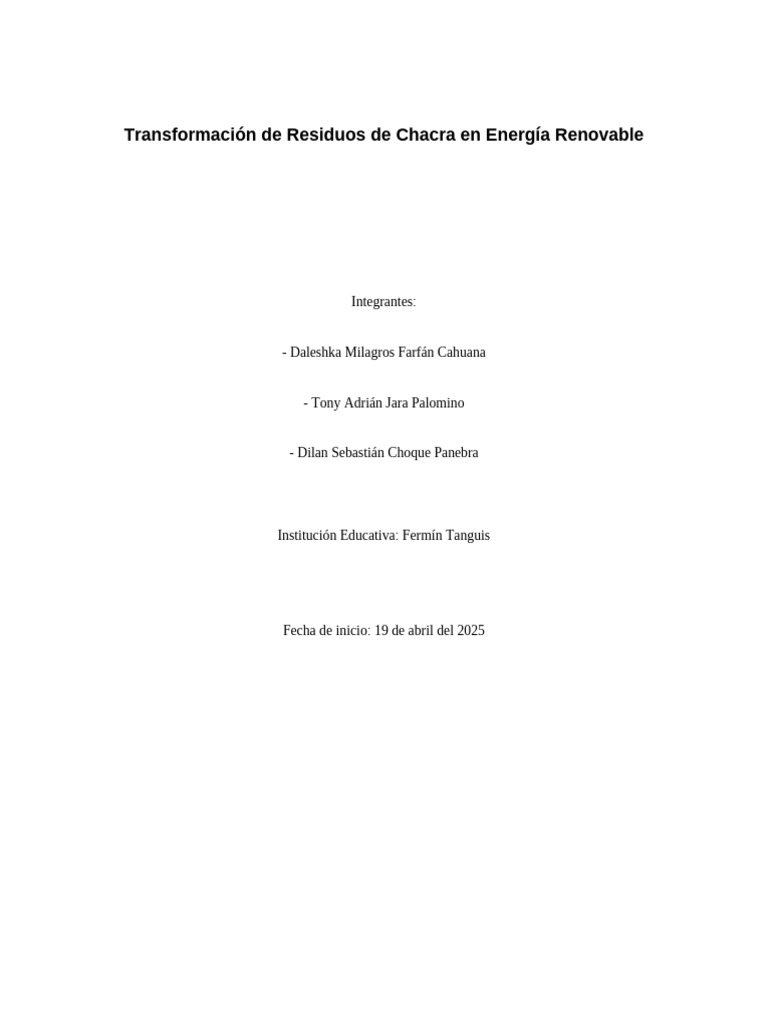 Informe Peeeeeeeeeeeee | PDF | Biogás | Residuos