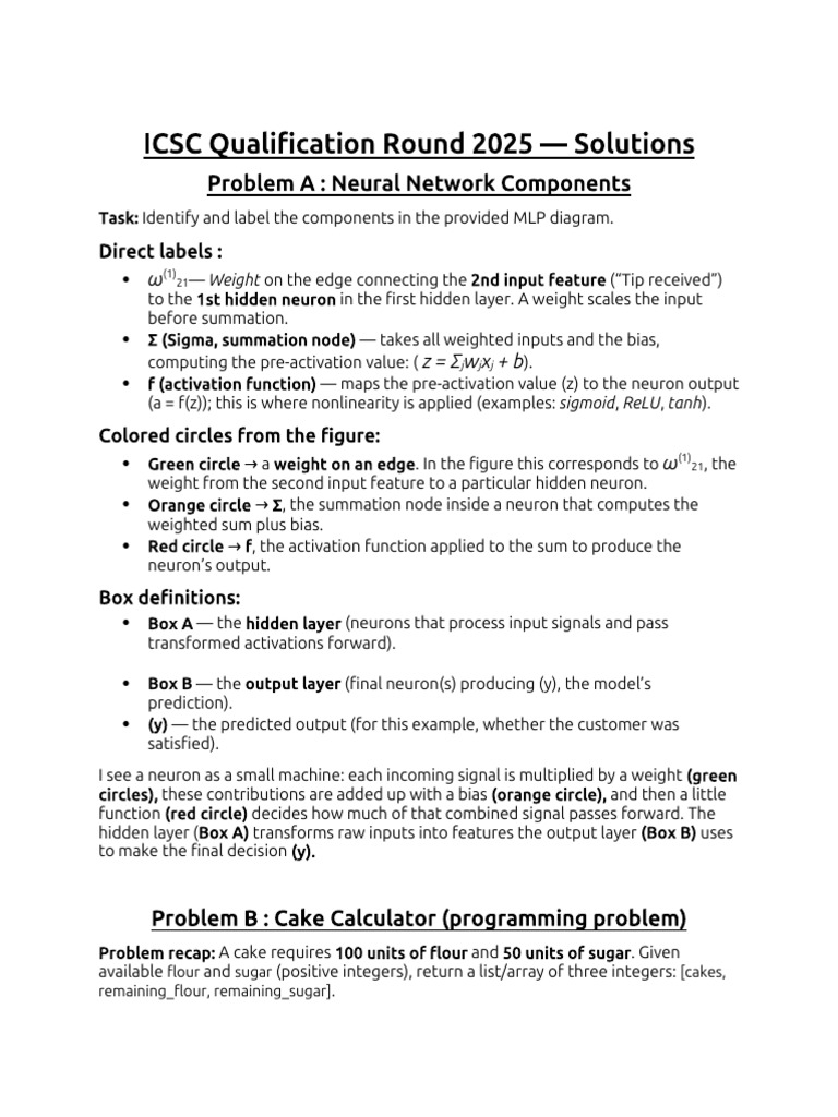 Icsc Qualification Round 2025 Solutions | PDF | Applied Mathematics | Theoretical Computer Science