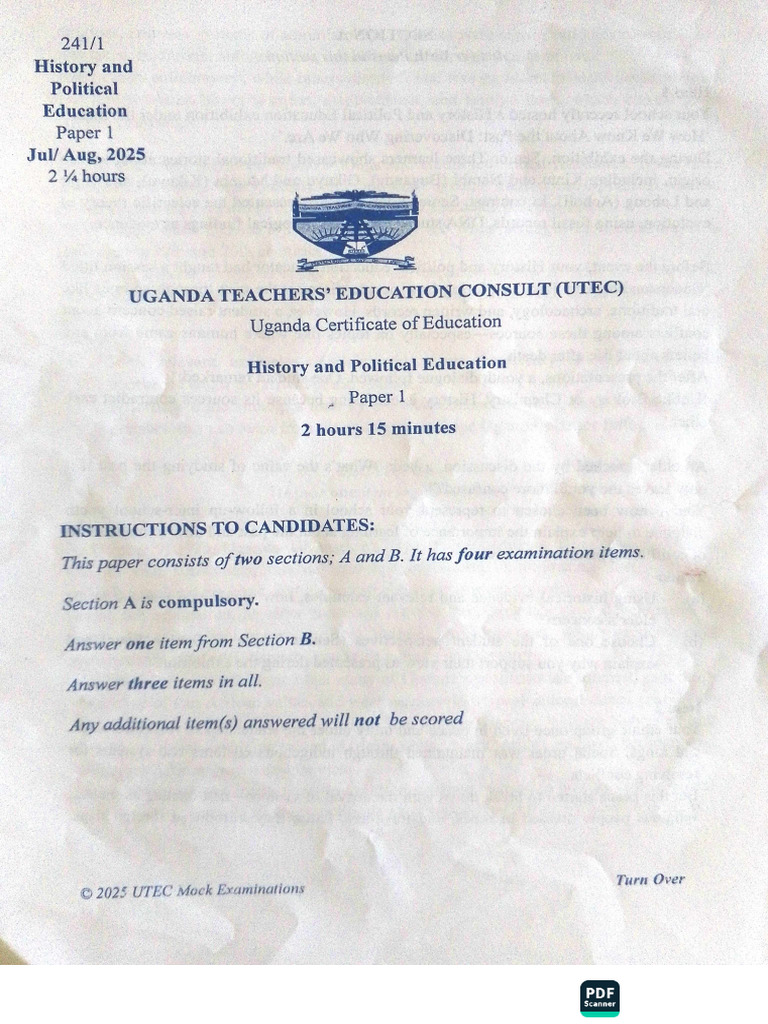 Utec Hist Mock - 2025 | PDF