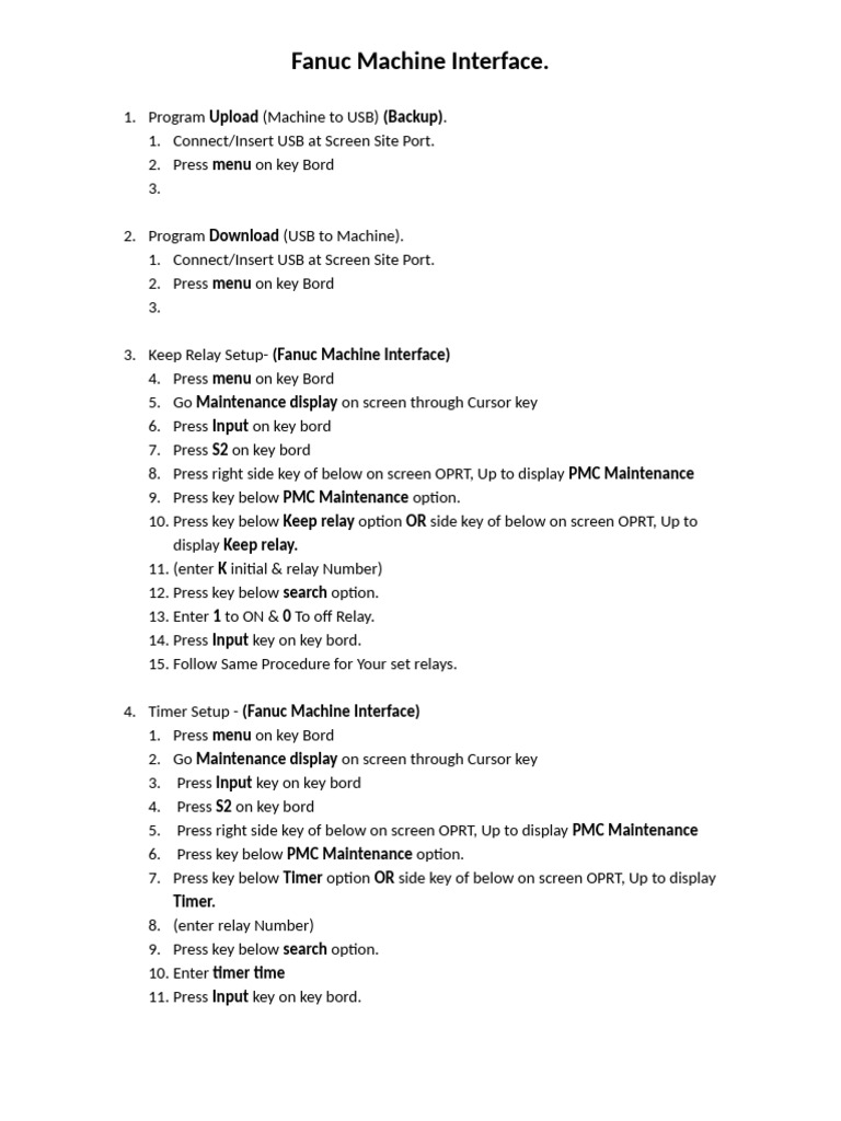 Fanuc Machine Interfacing. | PDF | Menu (Computing) | Cursor (User Interface)