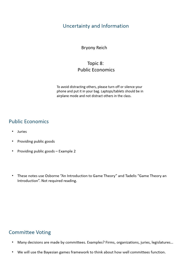 Topic 8 Public Economics | PDF | Acquittal | Bayesian Inference