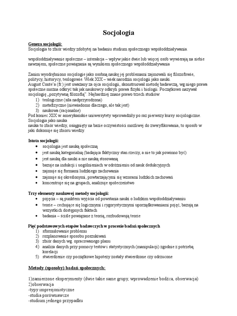 Socjologia | PDF