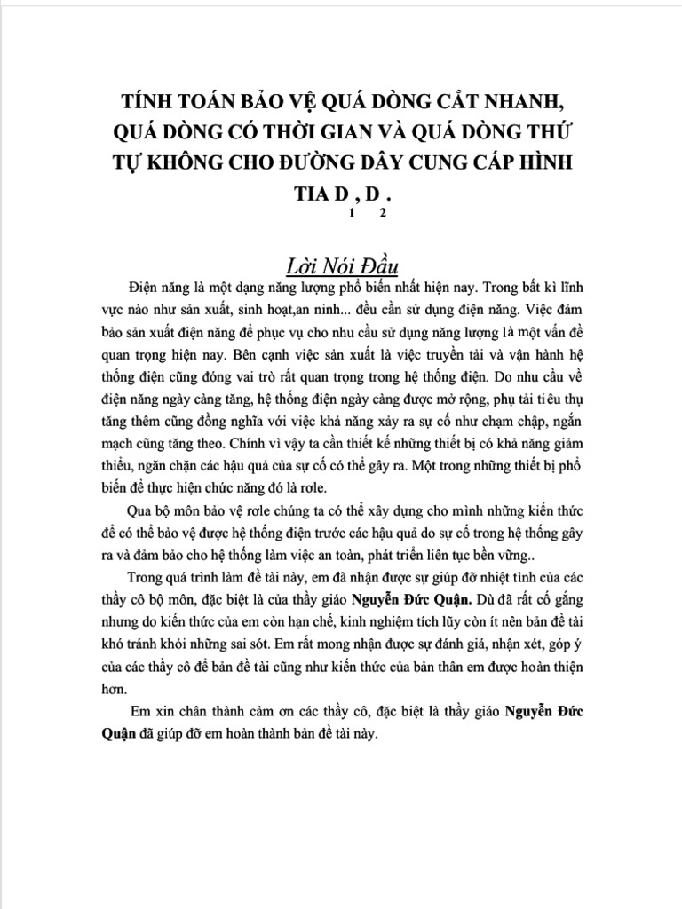 Tinh Toan Bao Ve Qua Dong Cat Nhanh | PDF