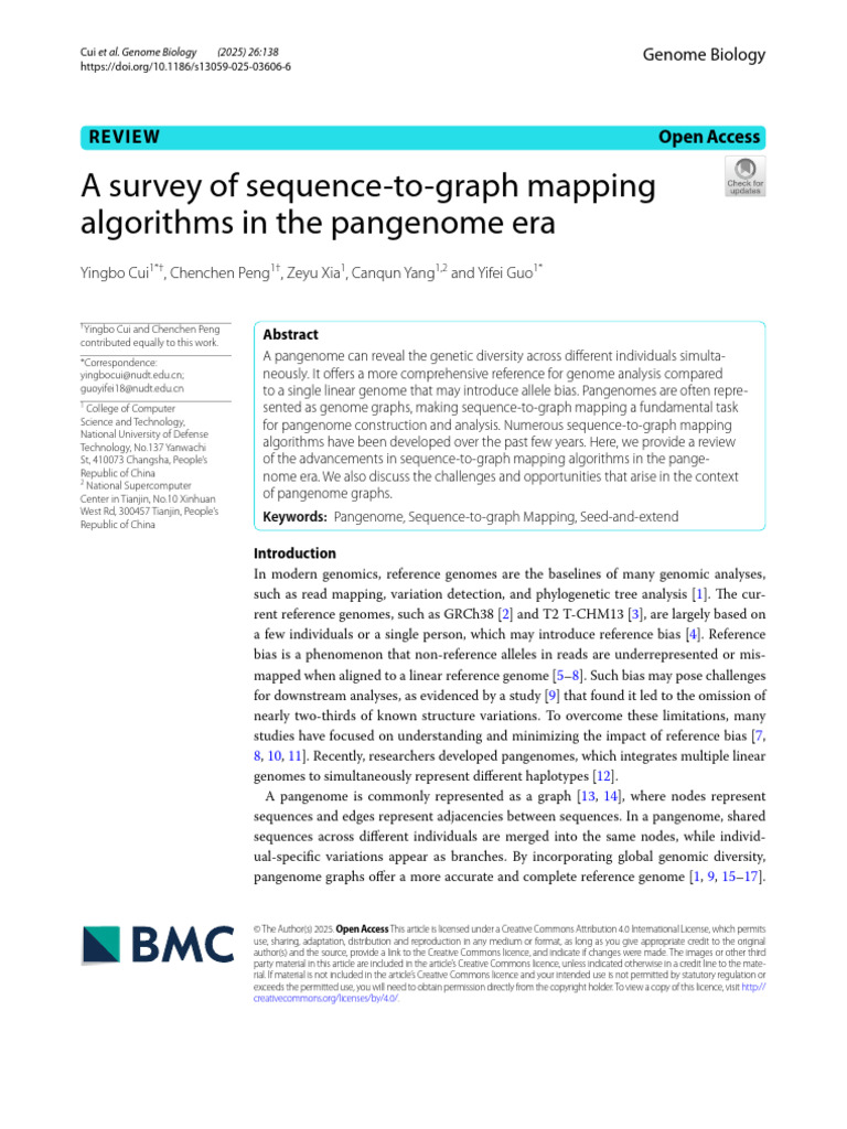 Sequence-to-Graph Mapping in Pangenomes | PDF | Sequence Alignment ...