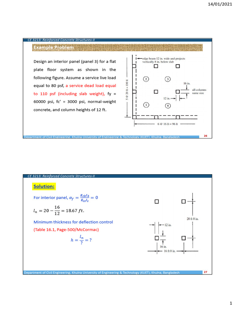 Design of Flat Plate Floor Panel | PDF | Building Engineering | Civil ...