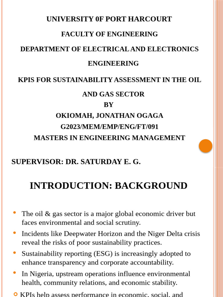 UPDATED - KPIs For Sustainability Assessment in The Oil and Gas Sector | PDF | Sustainability ...
