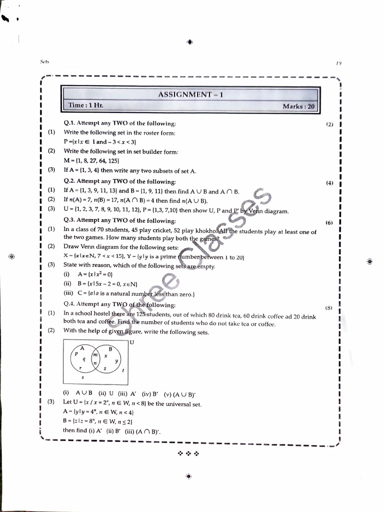 Maths 1 Algebra Assignment 1 | PDF