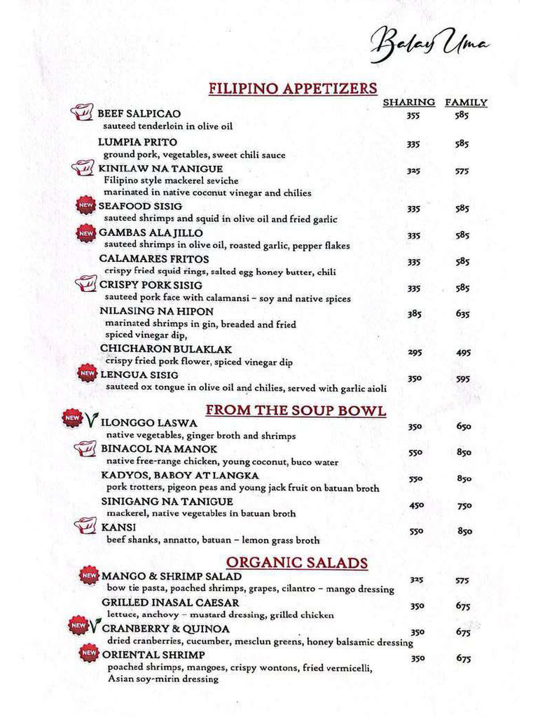 Balay Uma Menu | PDF