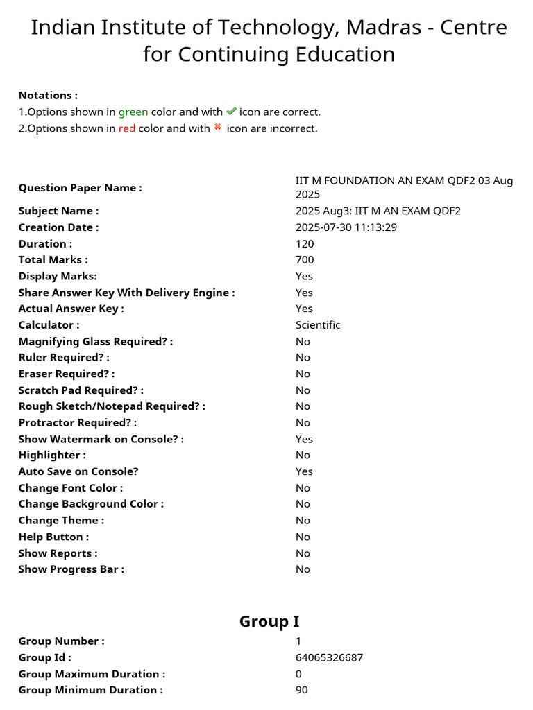 IIT Madras Exam Paper: Math & Python | PDF | Multiple Choice