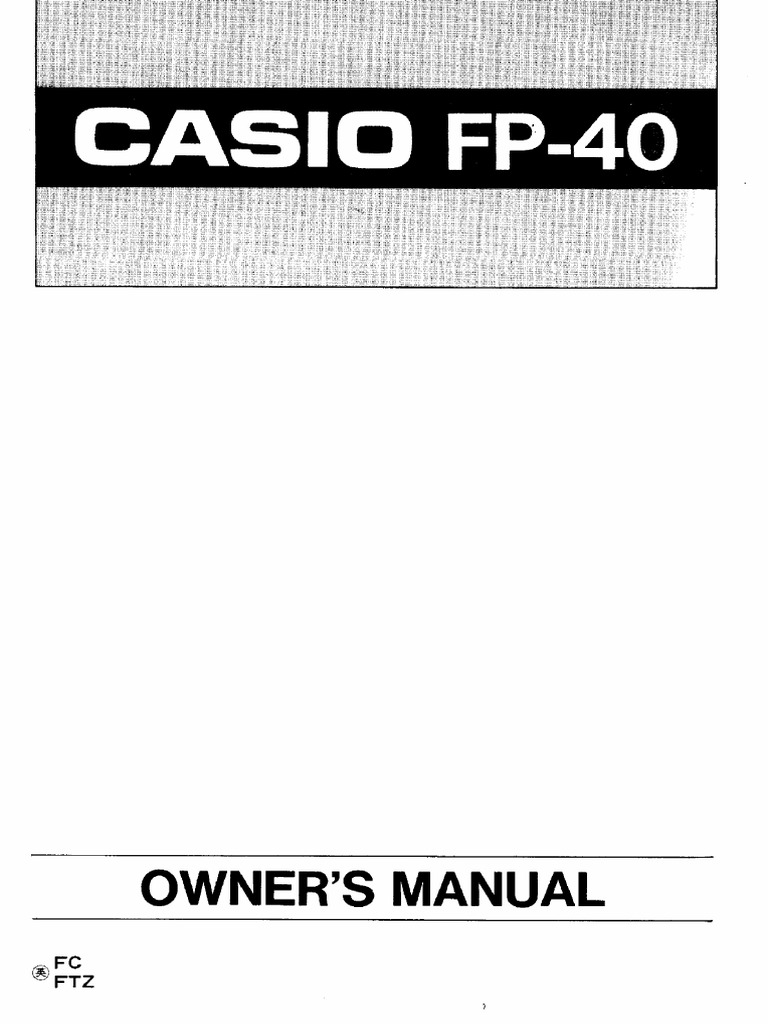 Fp40 Owners Manual | PDF