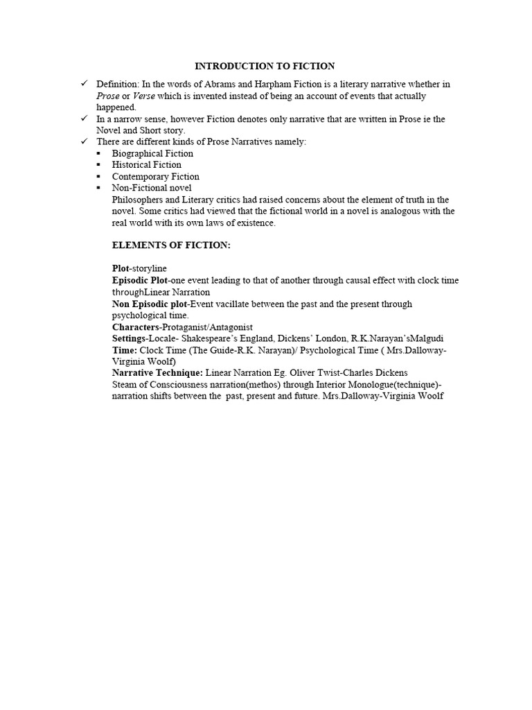 Introduction to Fiction (2) | PDF