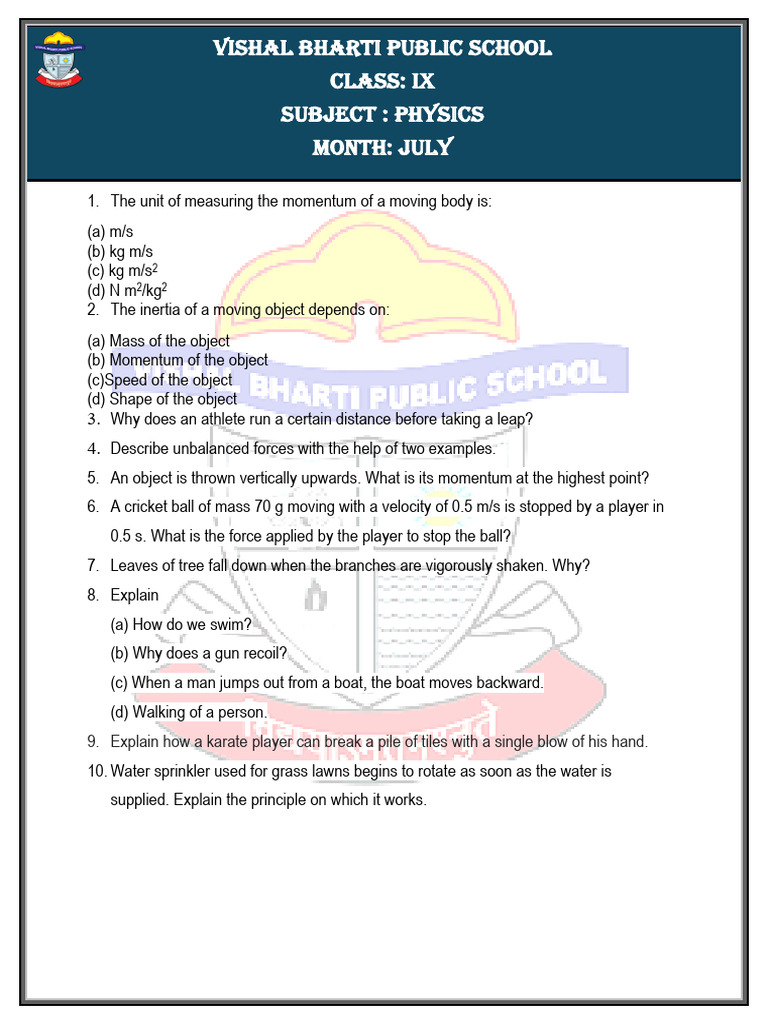 C9 July Assignment Phy | PDF