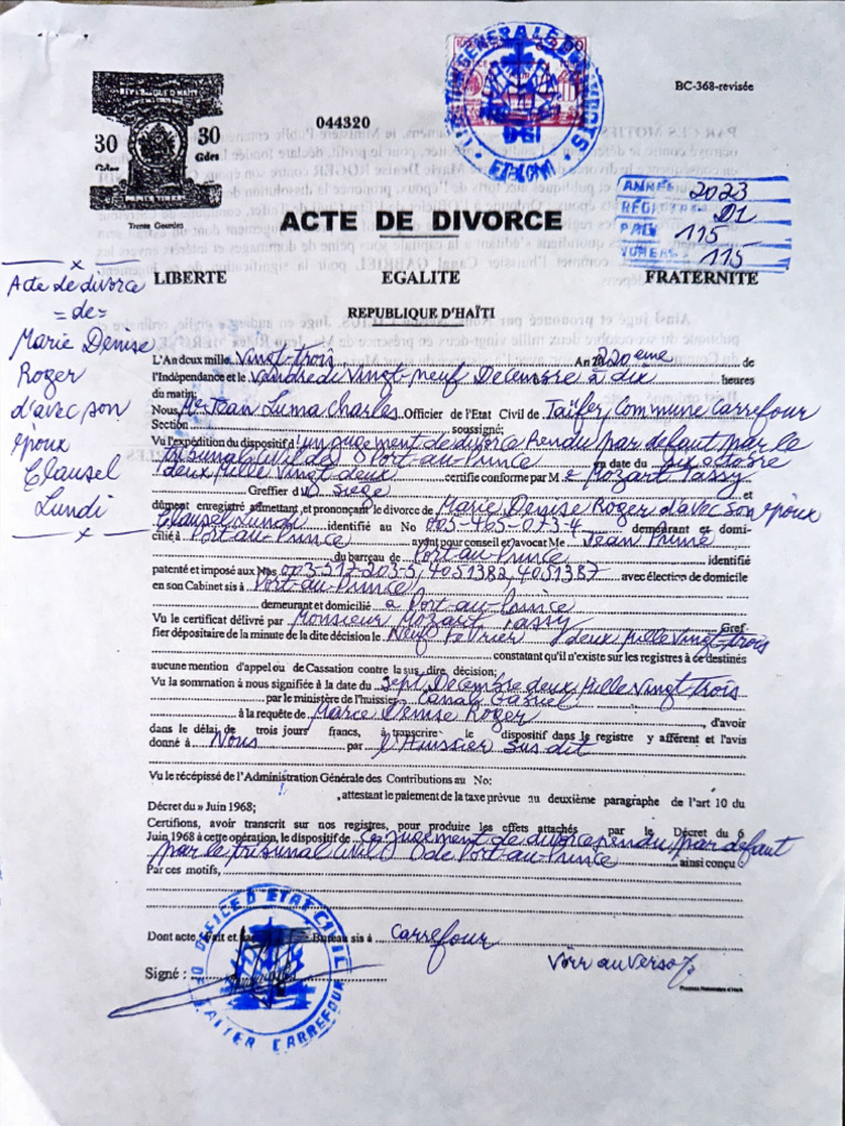 Acte de Divorce 2 | PDF