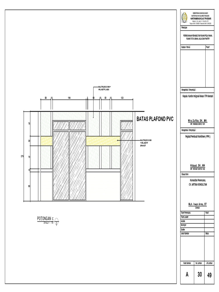 Batas Plafond PVC: Potongan C | PDF
