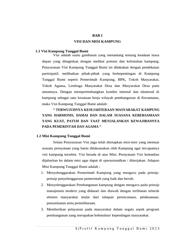 Isi Profil Kampung 2024 | PDF