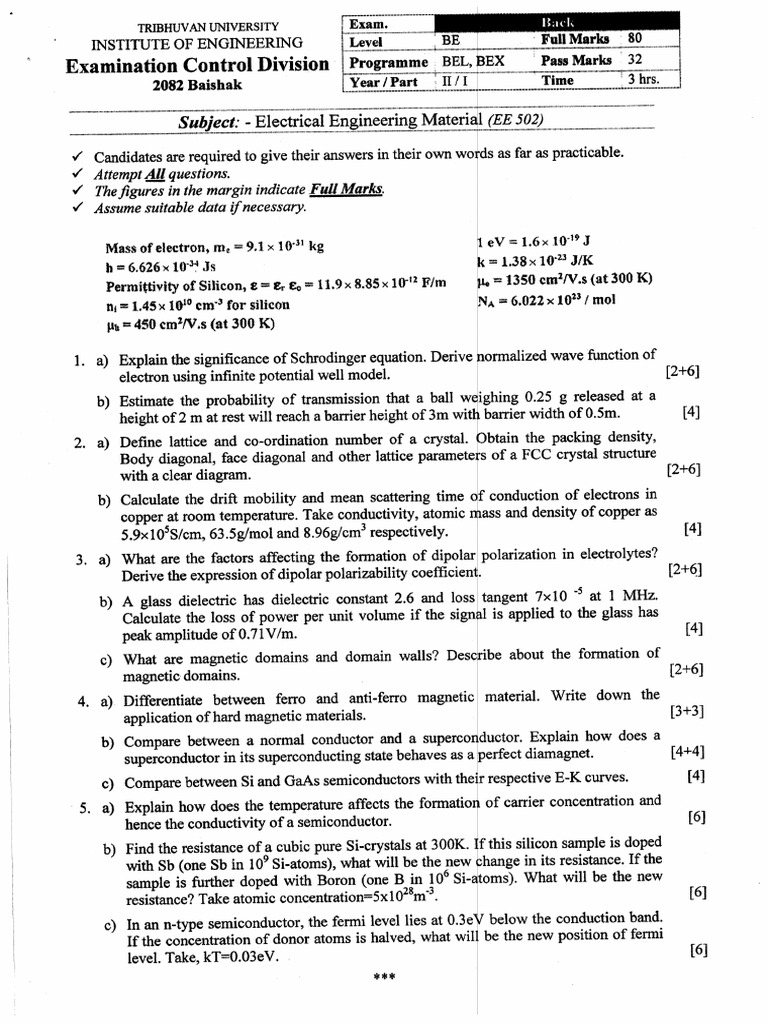 Electrical Engineering Materials | PDF