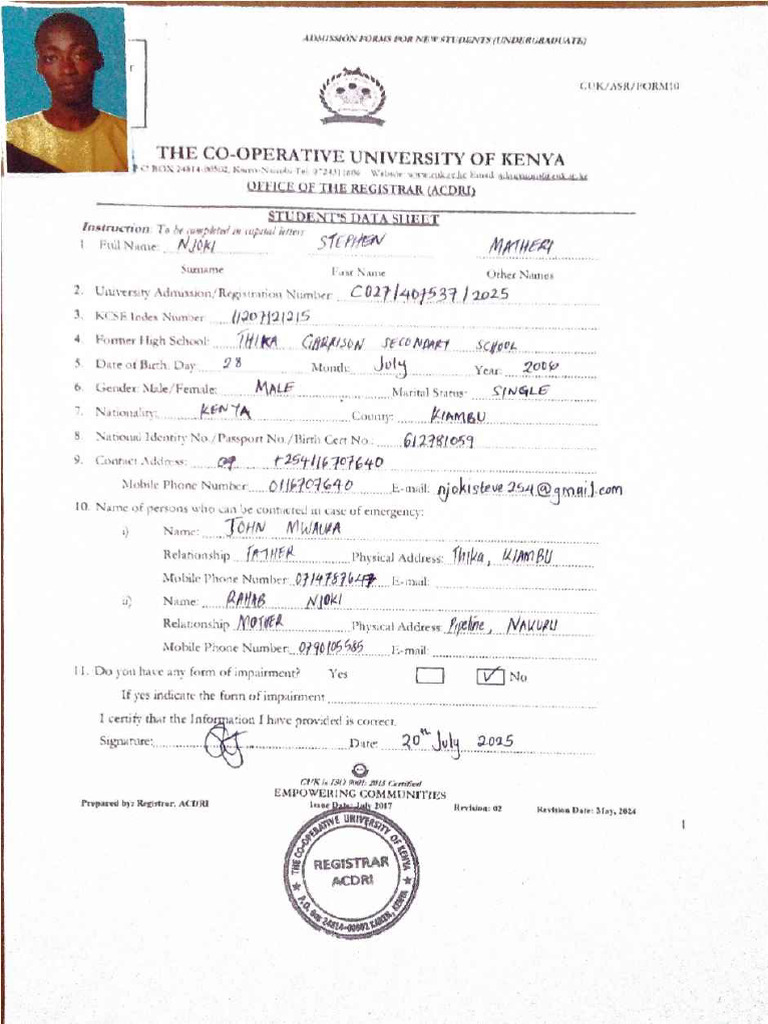 Admission Forms | PDF
