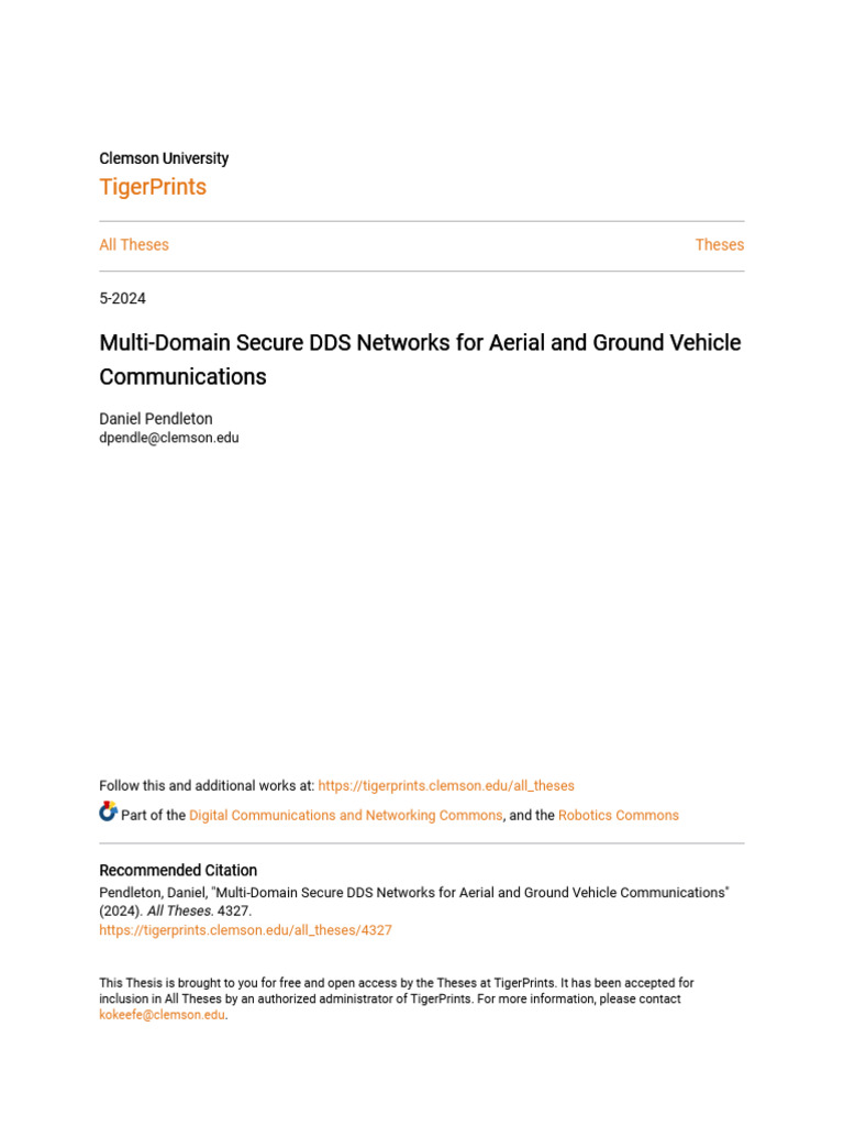 Multi-Domain Secure DDS Networks For Aerial and Ground Vehicle Co | PDF ...