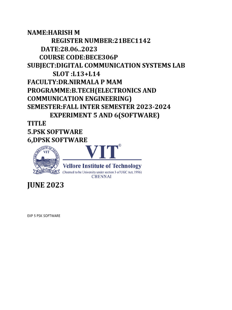 21bec1142-Harish M Exp 5 and 6 Software | PDF