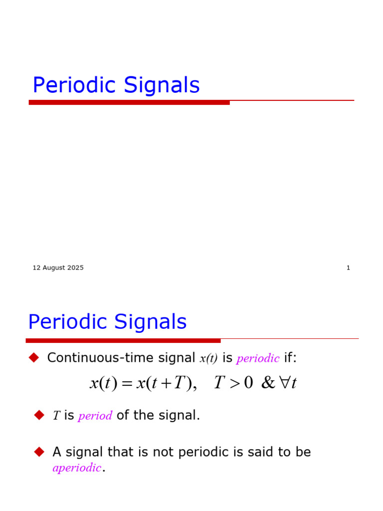 Understanding Periodic Signals in Signals Processing | PDF | Frequency ...