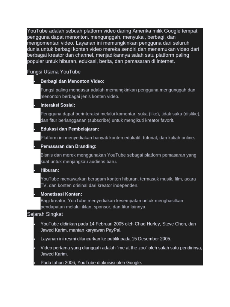 YouTube Adalah Sebuah | PDF
