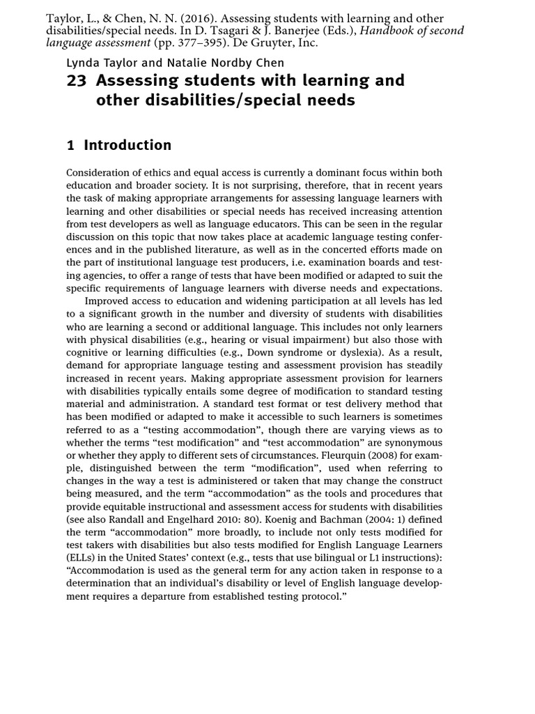 Assessing Students with Special Needs | PDF | Sign Language | Disability