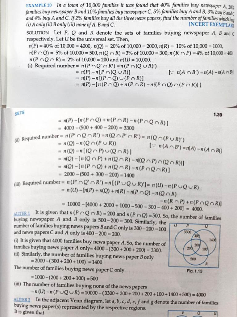 Practical Problems On Sets Xi | PDF