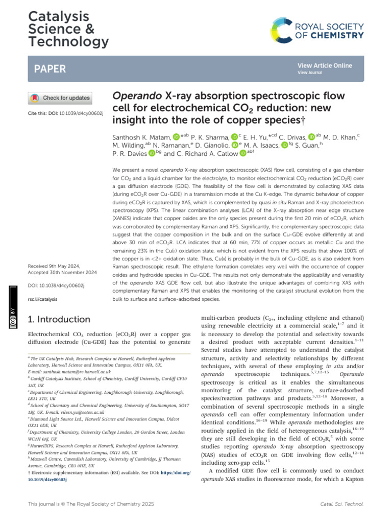 2025 Operando X-Ray Absorption Spectroscopic Flow Cell For ...