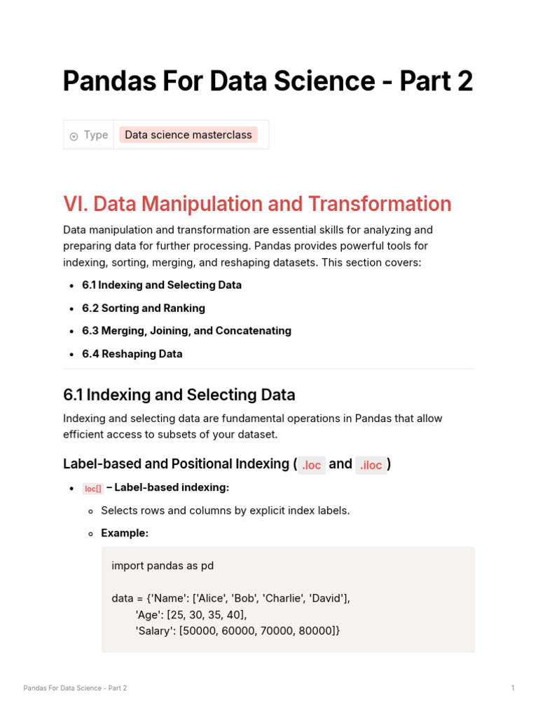 Day 11 Pandas For Data Science - Part 2 | PDF | Computer Engineering | Computer Programming