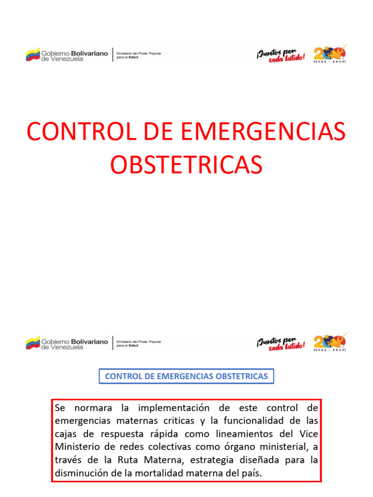 Emergencias Obstetricas MPPS | PDF | Septicemia | Especialidades Medicas