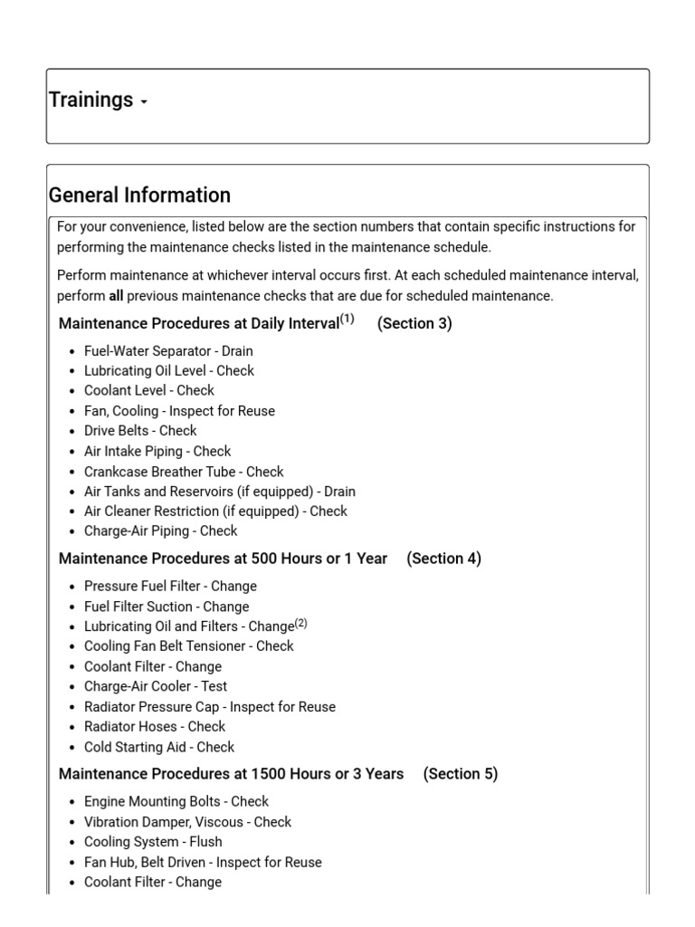 Maintenance Schedule and Procedures Guide | PDF | Radiator | Engines
