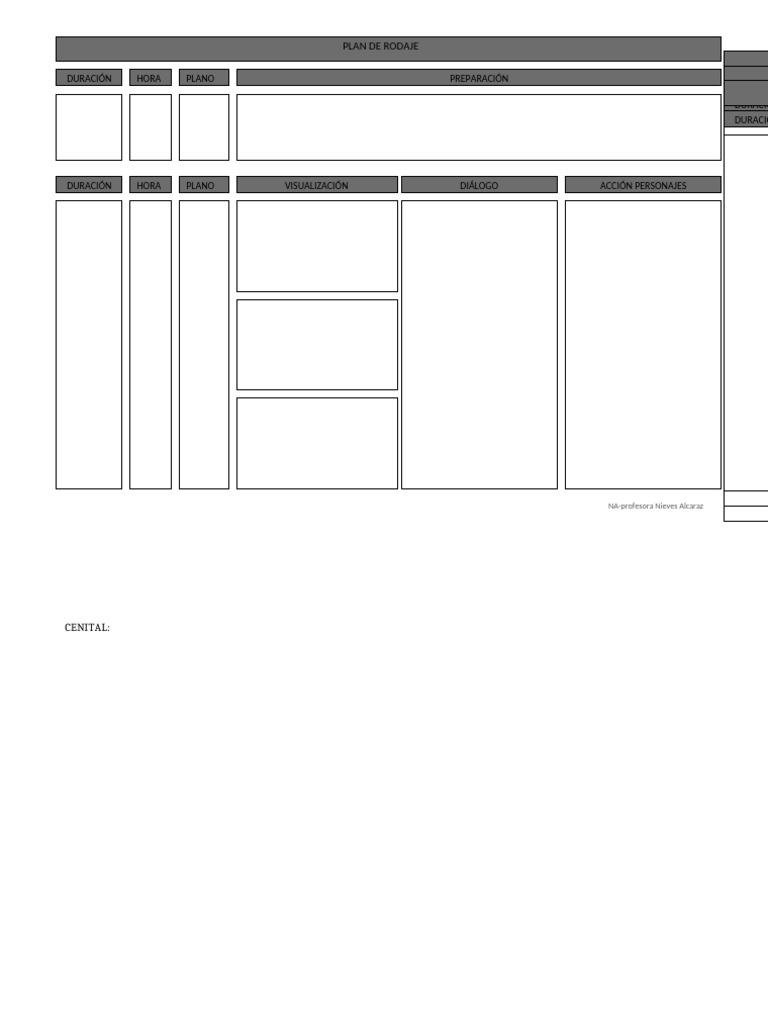 Plan de Rodaje para Producción Audiovisual | PDF