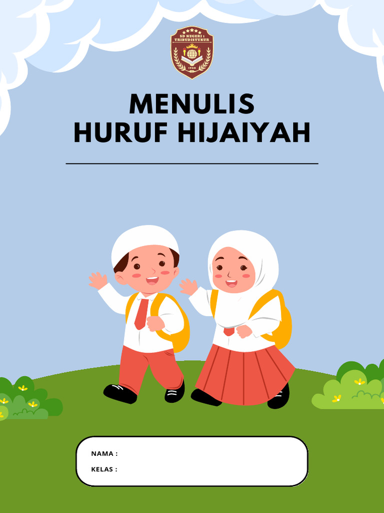 Lembar Kerja Menulis Huruf Hijaiyah Sederhana PAI Illustratif Moderen | PDF