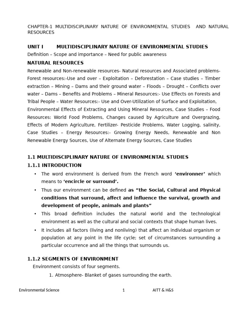 Evs Notes Bba LLB Sem 1 Kerala University | PDF | Groundwater | Drought