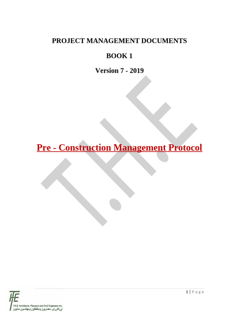 Pre-Construction Management Protocol Guide | PDF | Usability | Quality ...