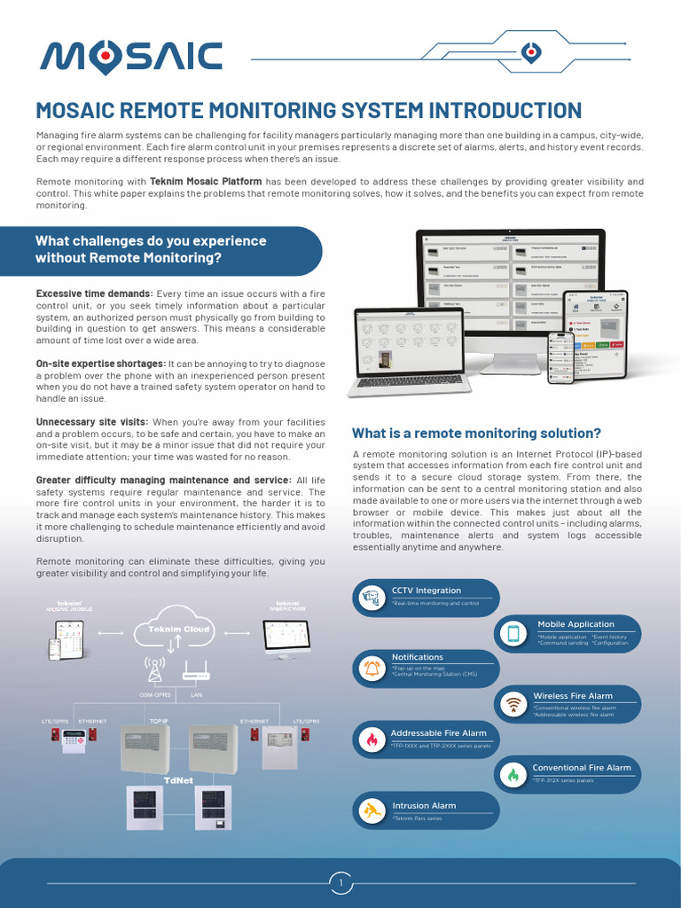 Remote Fire Alarm Monitoring Solutions | PDF | Mobile App | Internet