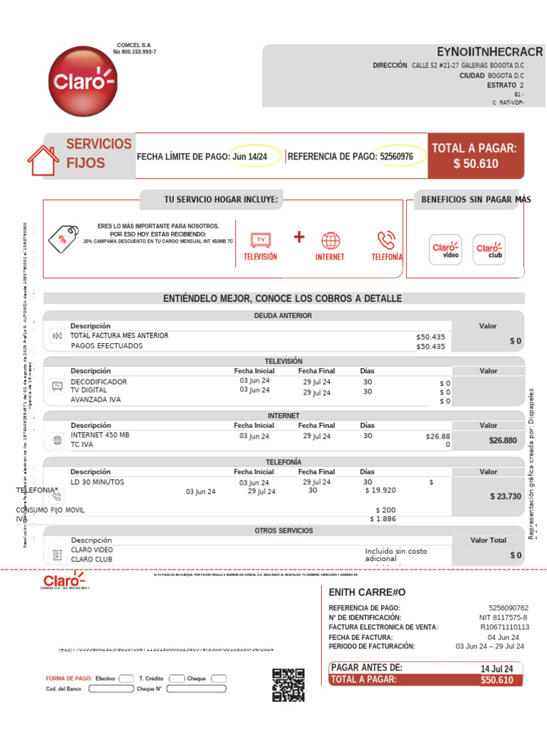 Ilide - Info Recibo de Wifi 2 PR | PDF | Factura | Industrias de servicio