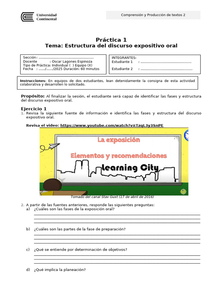 PRACTICA 1 Estructura Del Texto Expositivo | PDF