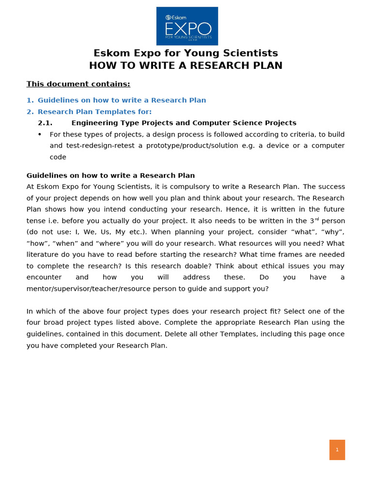 Research Plan Template - Engineering | PDF | Science