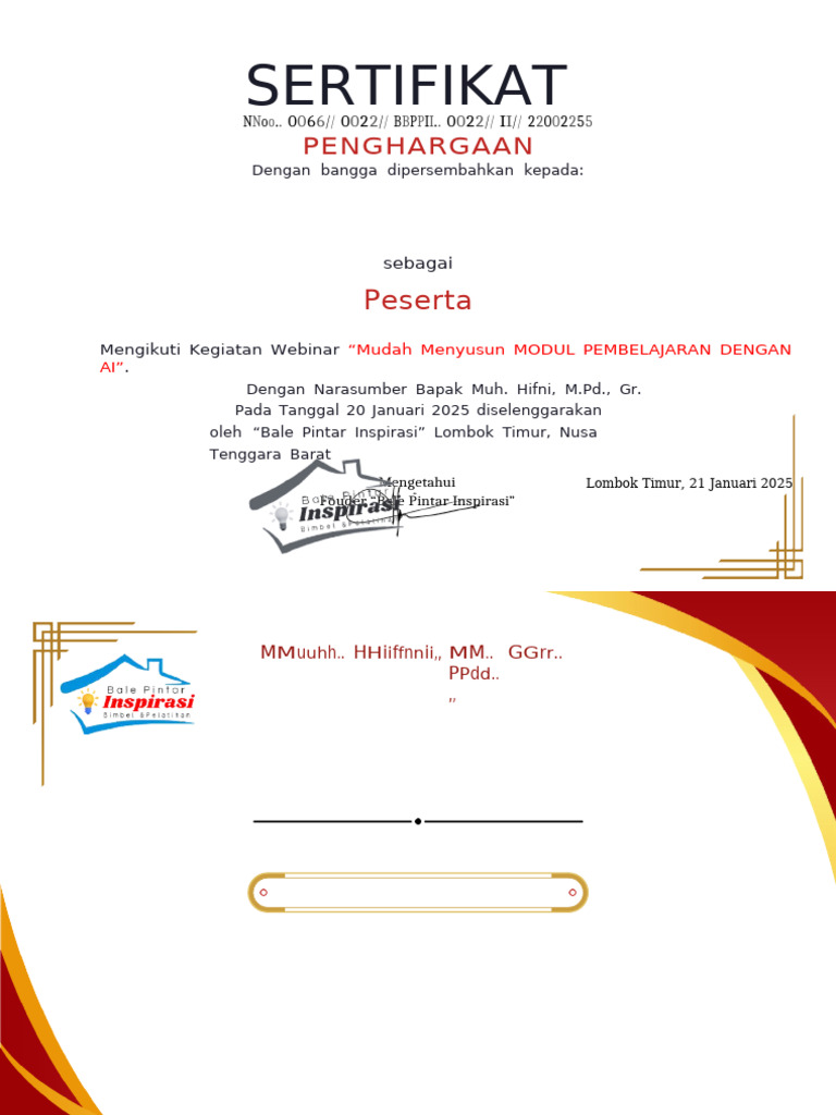Sertif Member | PDF