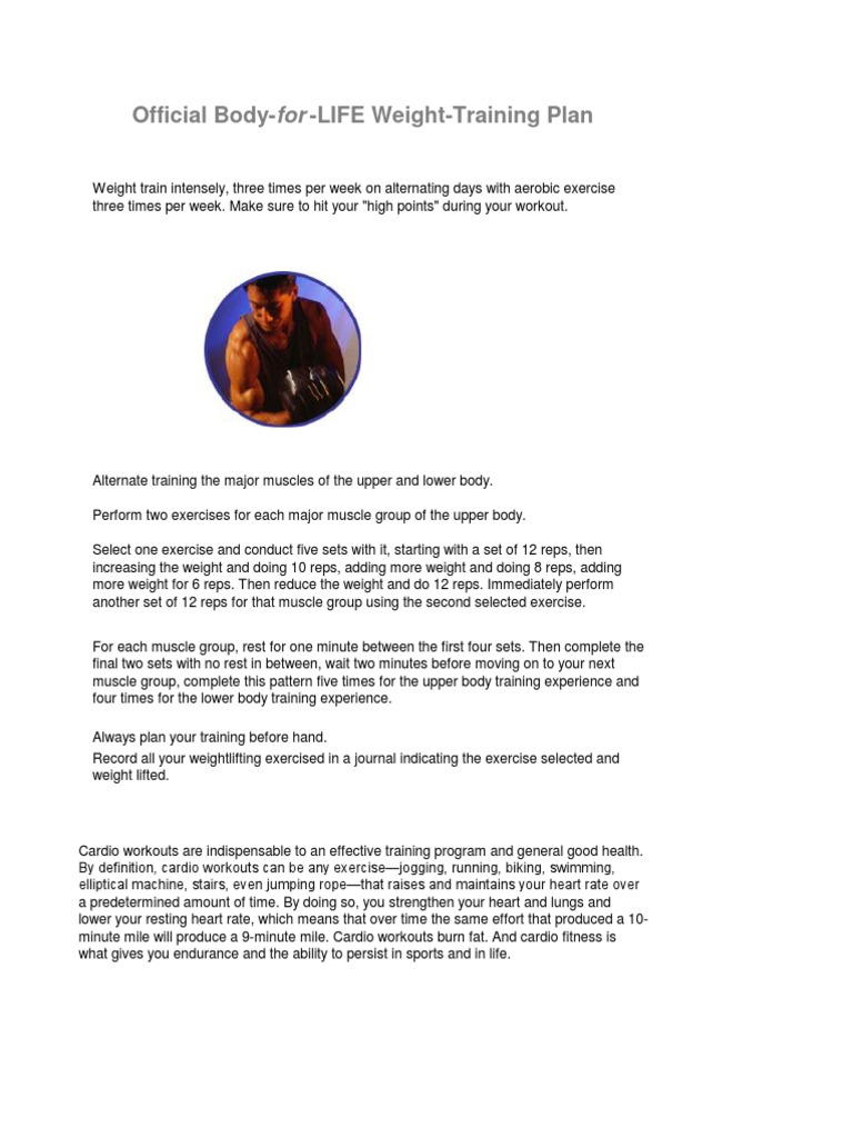 ASCE Body For Life Spreadsheet | PDF | Weight Training | Aerobic Exercise