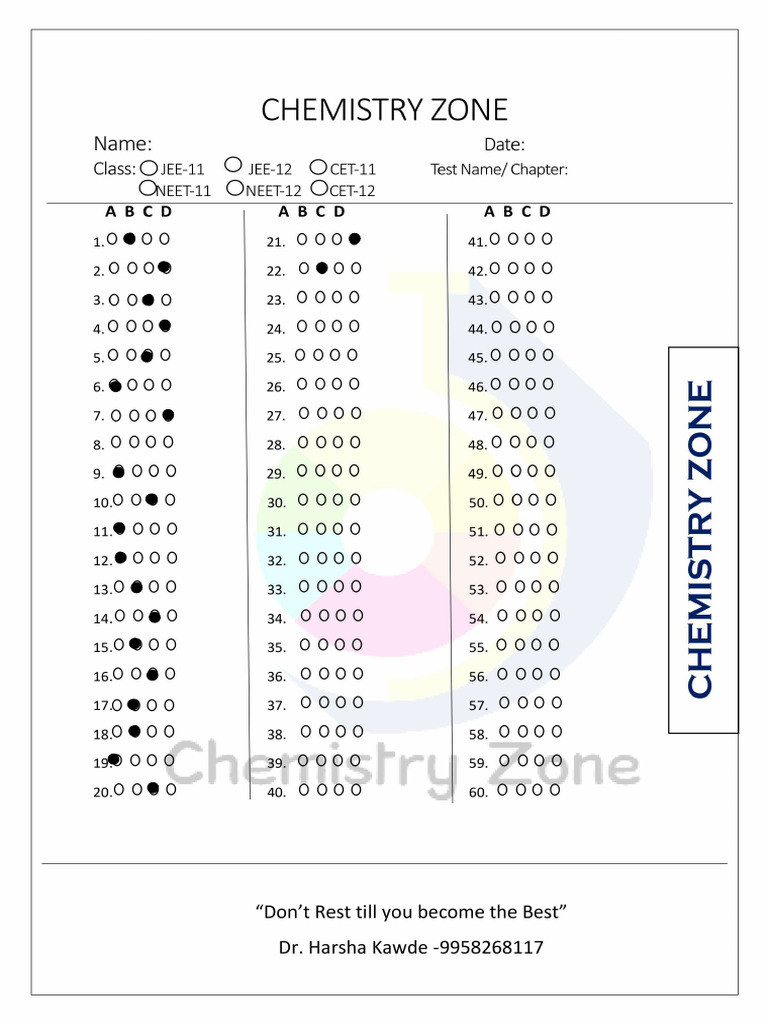 Chem Zone Omr Rev.-1 | PDF