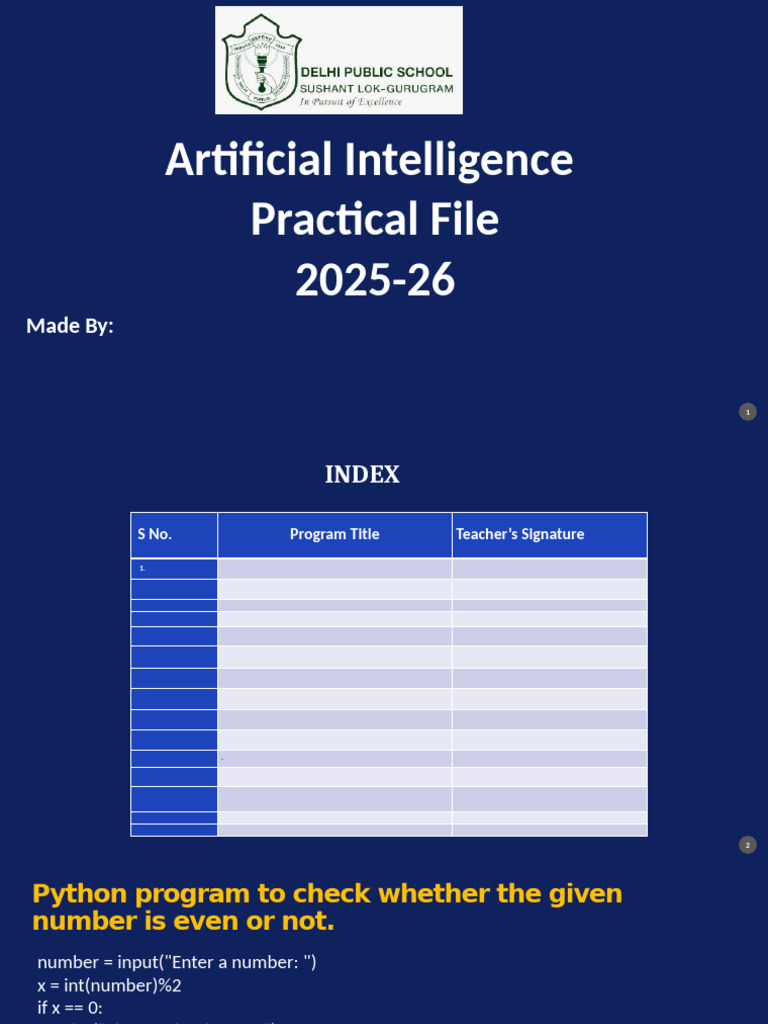 Python Programs for AI Practical Tasks | PDF | Prime Number | Area